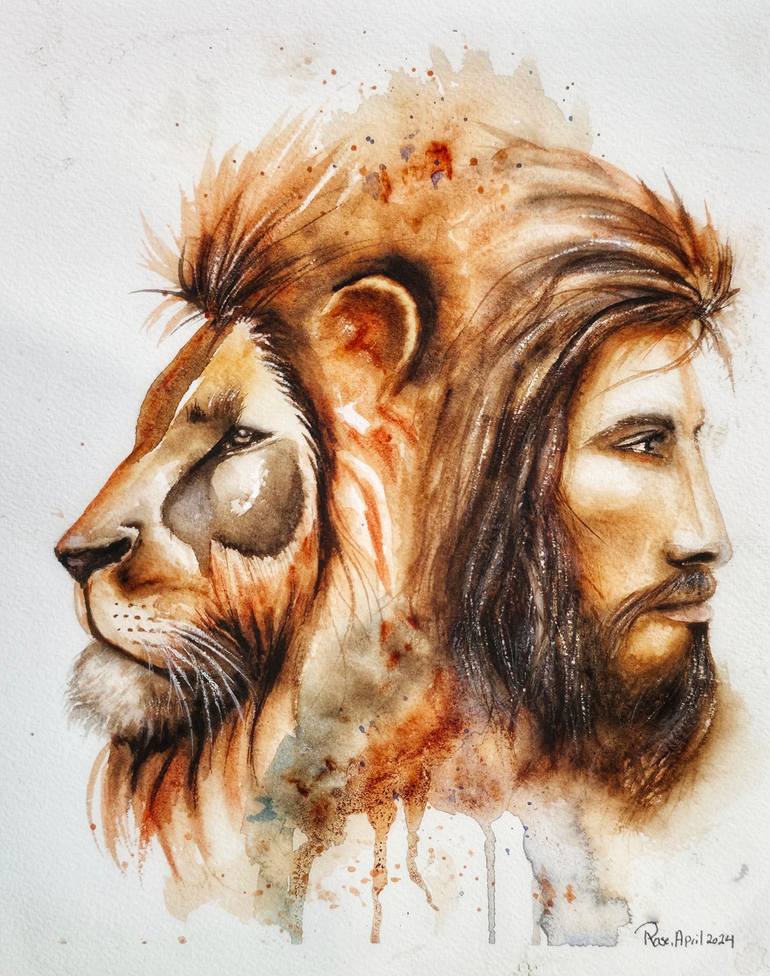 The Lion & The Lamb Painting by Rose Ramandi | Saatchi Art United Kingdom