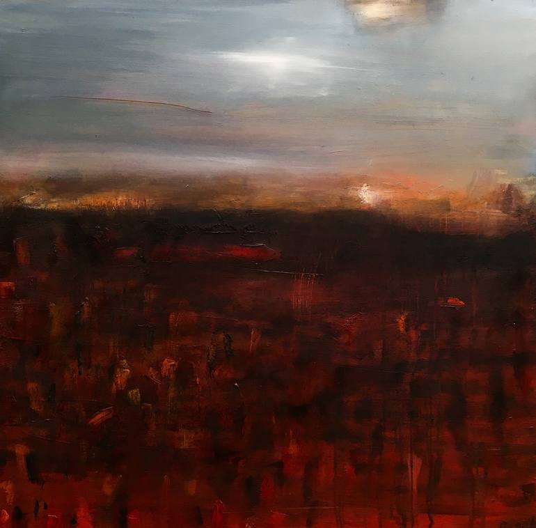 I Remember the Red Field. Painting by chris lock | Saatchi Art