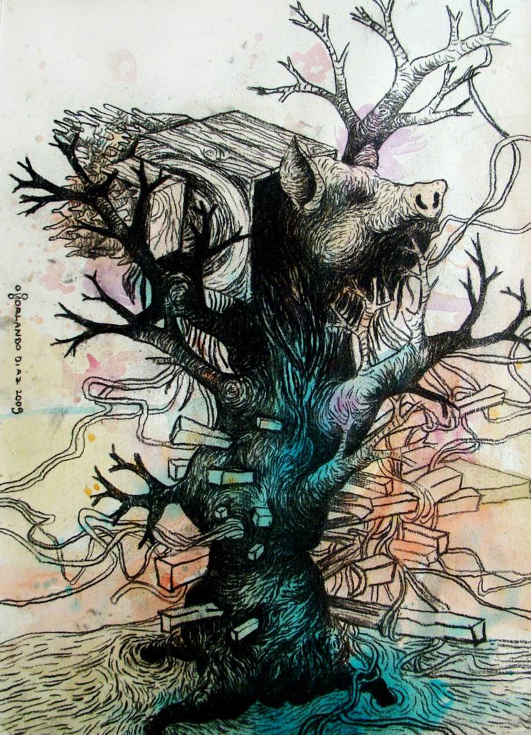 structural body of infamy Drawing by Orlando Díaz | Saatchi Art