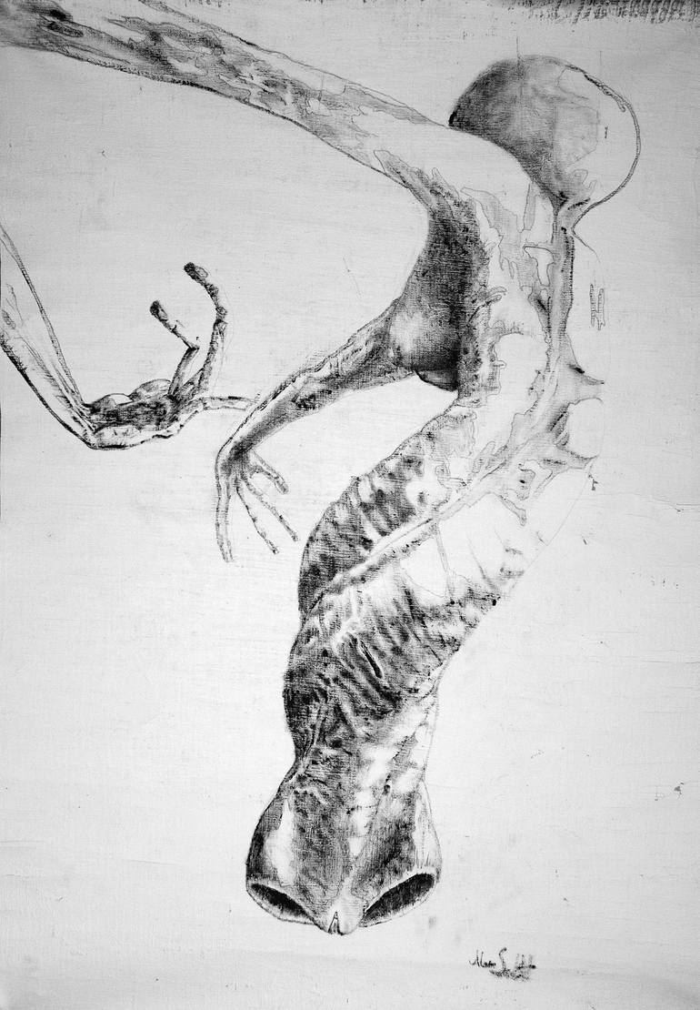 female torso turning Painting by Adam Schutt | Saatchi Art