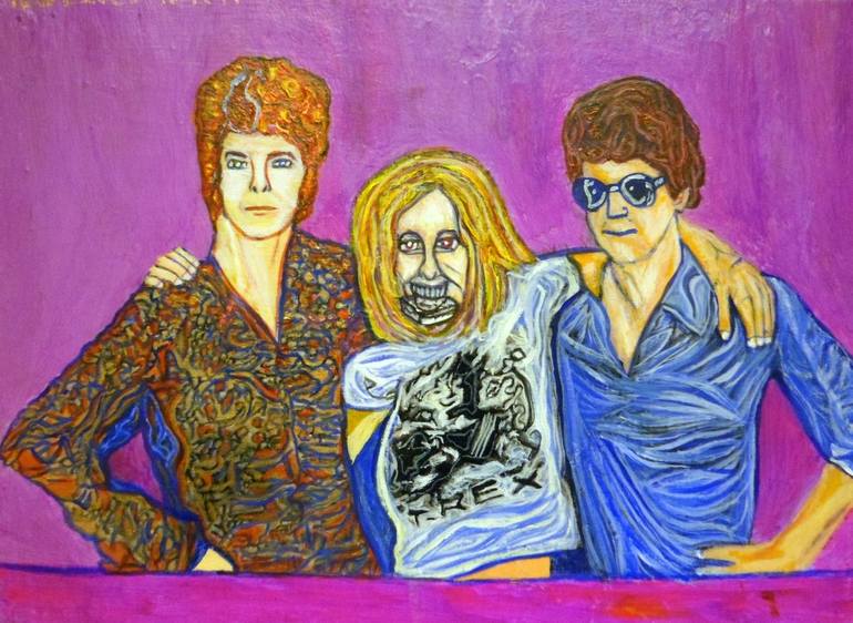 BOWIE, IGGY AND LOU Painting by Ted Macrorie | Saatchi Art
