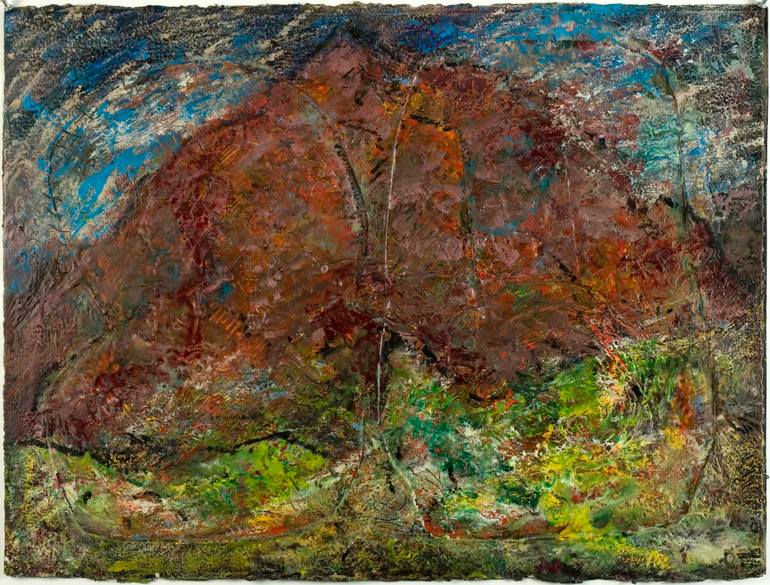 Red Mountain Painting by BASCHA MON | Saatchi Art