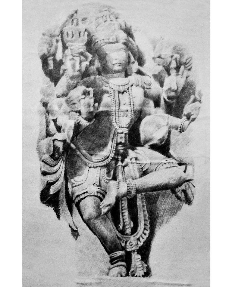 Sculpture of a Dancing shiva Drawing by Sukanta Seal | Saatchi Art