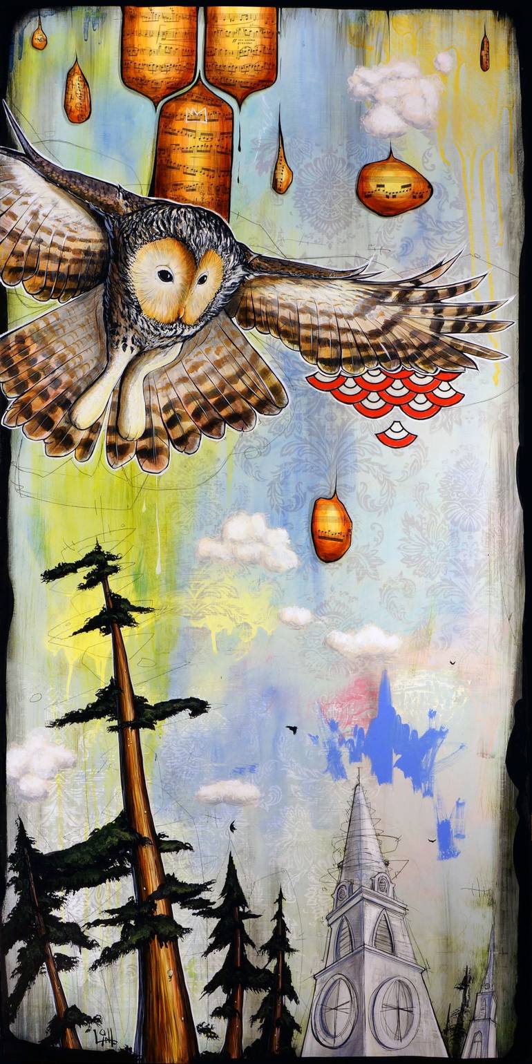 Owl Painting by Jesse Link | Saatchi Art