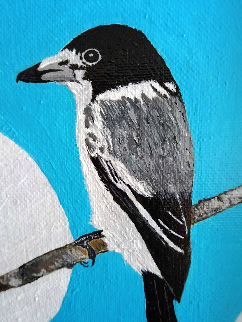 Grey Butcherbird in Stillness Painting by Mayumi Miyoshi | Saatchi Art ...