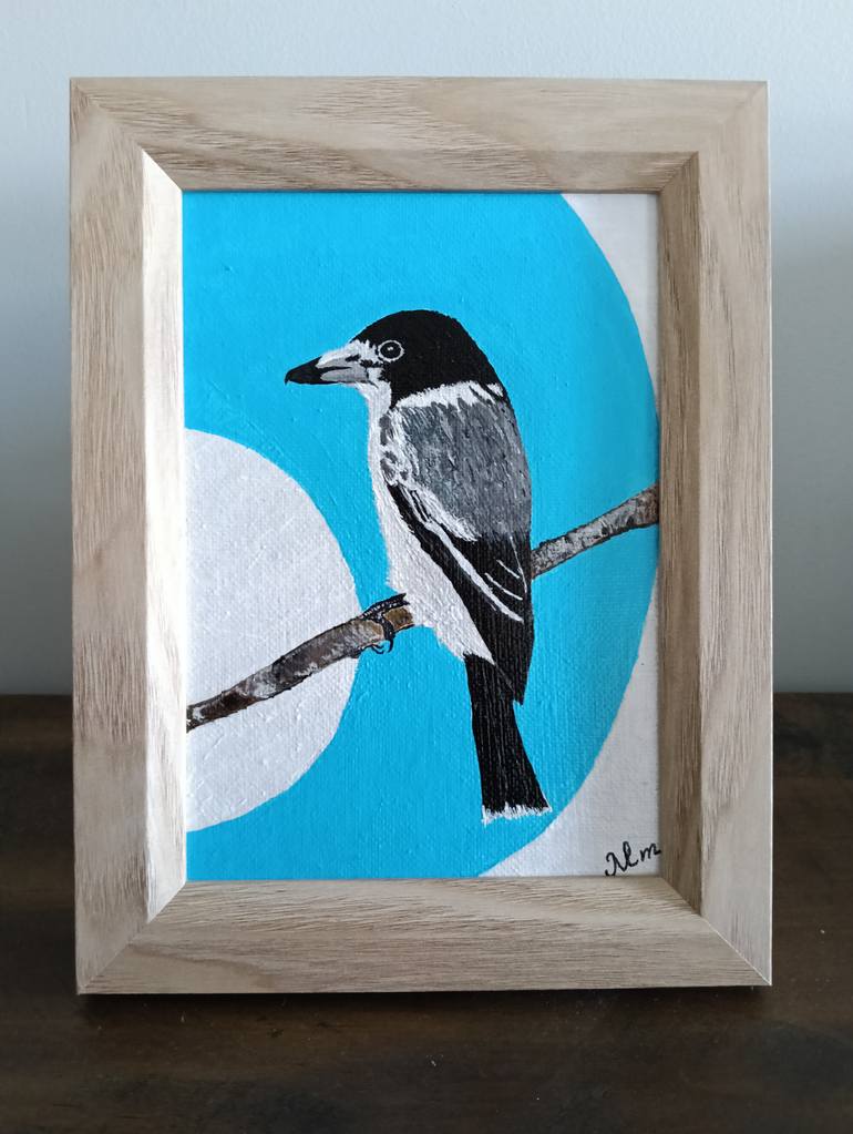 Grey Butcherbird in Stillness Painting by Mayumi Miyoshi | Saatchi Art ...