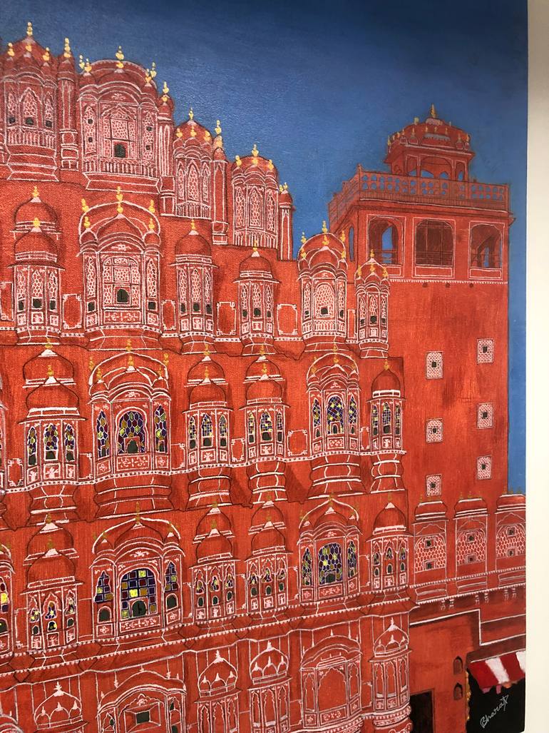 Hawa Mahal – The Palace of Winds Painting by Bharat Kasana | Saatchi Art