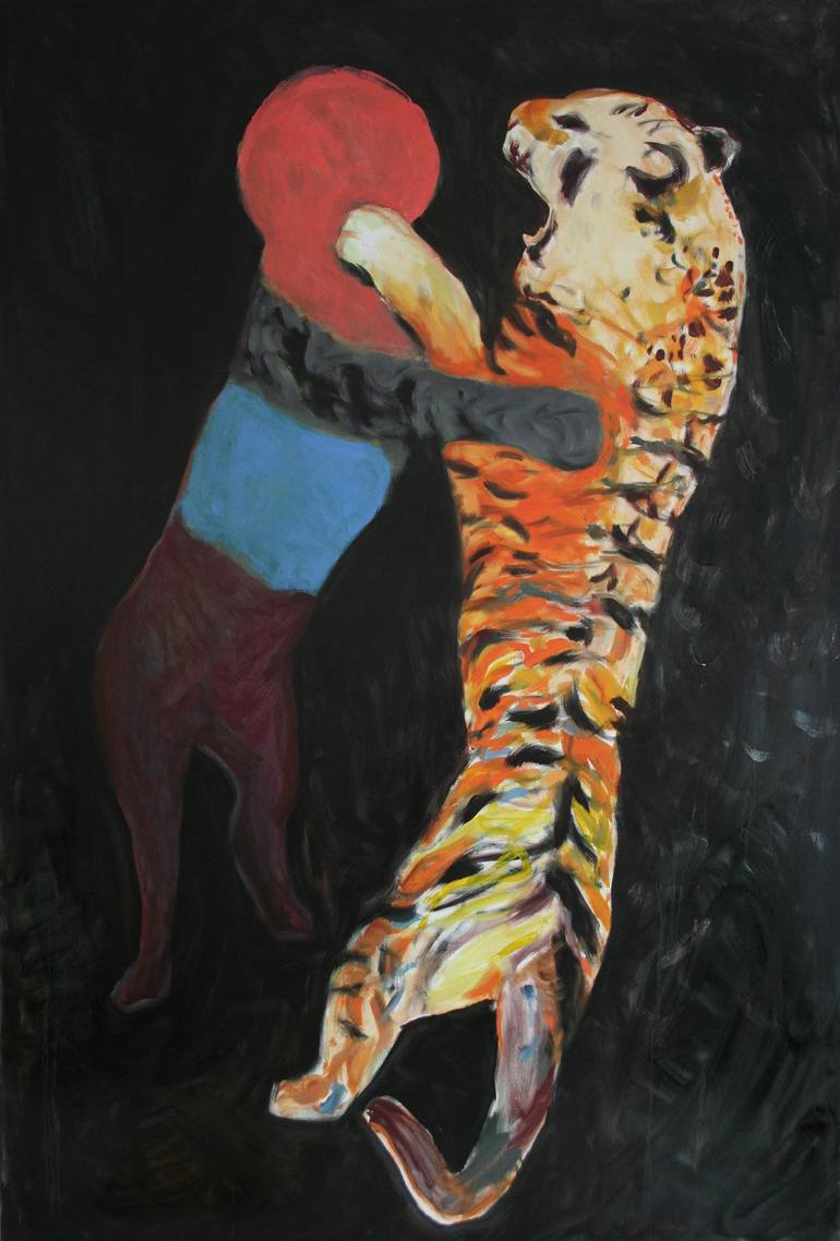 Doppelganger fight Painting by Katharina Langer | Saatchi Art