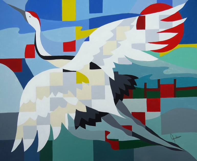 Tsuru Painting by Rodrigo Andriàn | Saatchi Art