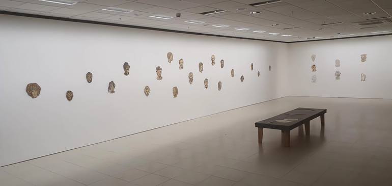 Benchmarks 20 Figurative Portrait Relief Sculpture on Wood Sculpture by ...