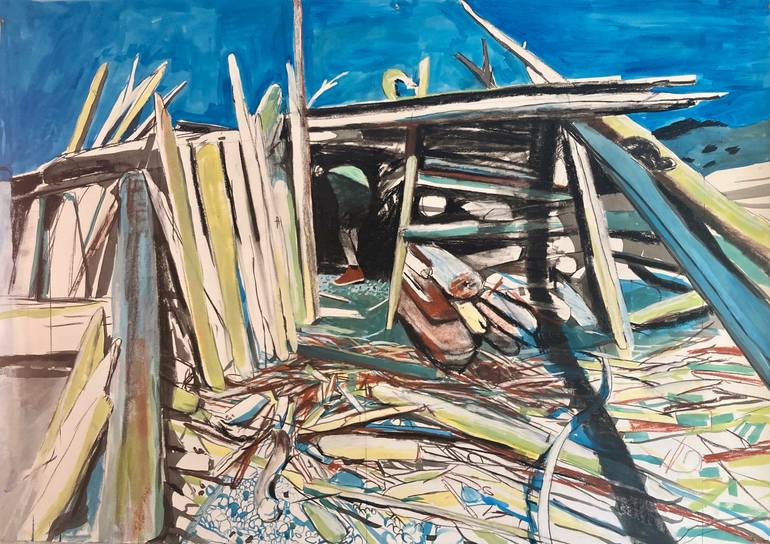 Beach Shack Drawing by Erica Lambertson | Saatchi Art