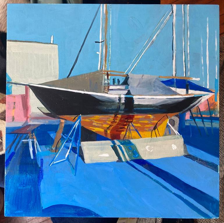 Boat Work Painting by Erica Lambertson | Saatchi Art