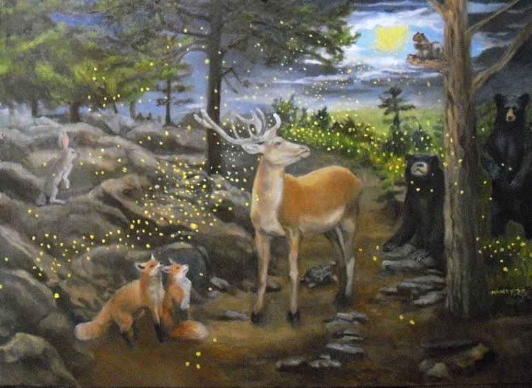 The Fireflies' Departure Painting by Douglas Manry | Saatchi Art