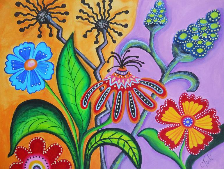 spring flowers Painting by Claudia Tuli | Saatchi Art