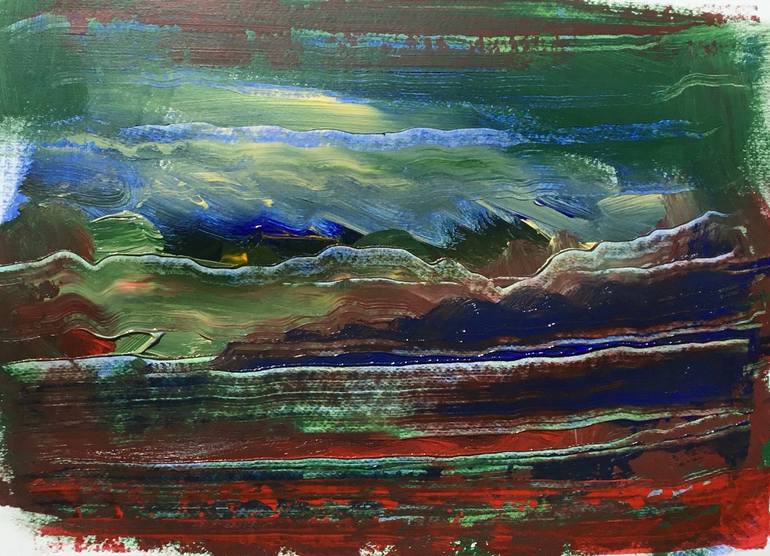 sunset in the mountains Painting by Auke Mulder | Saatchi Art