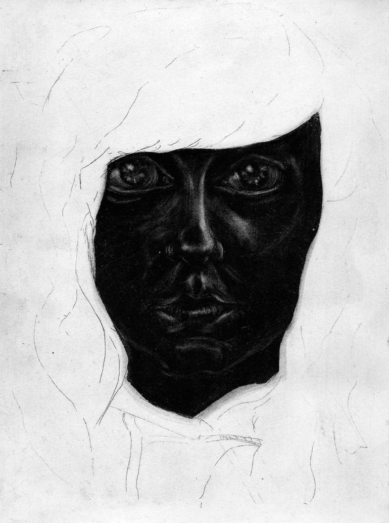 Self Portrait in Black Printmaking by Corrina Williams | Saatchi Art