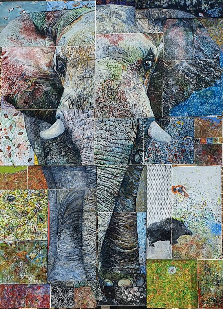 The Elephant Painting by stephen paul | Saatchi Art