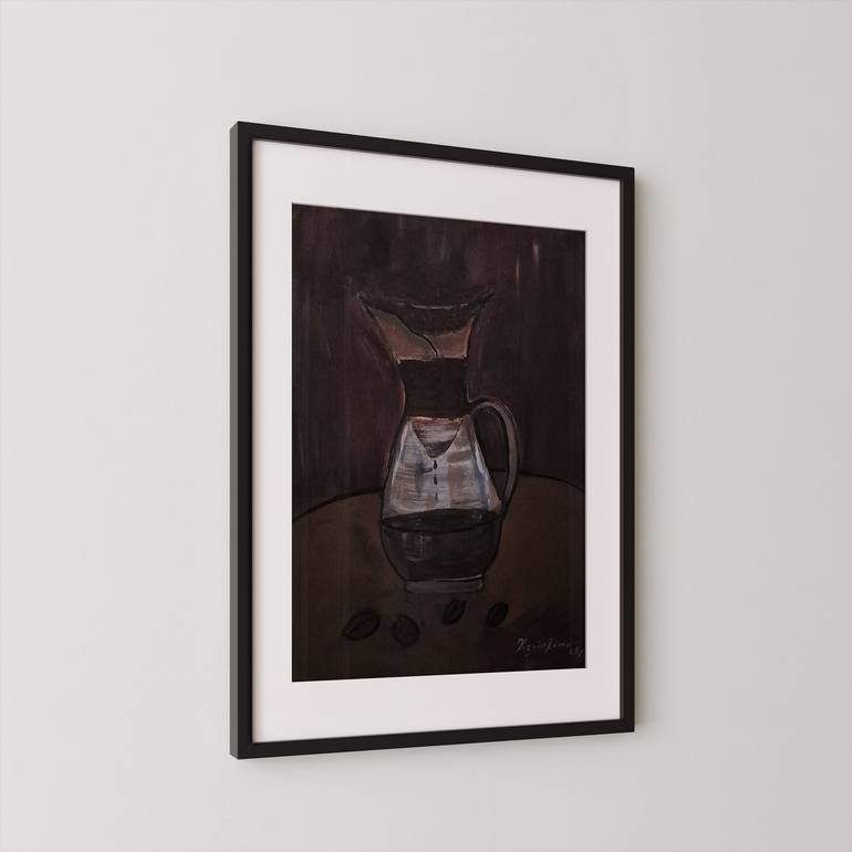 Kaffeereise-Zyklus Jeder Tropfen ist ein Schatz. - 2025 Painting by ...
