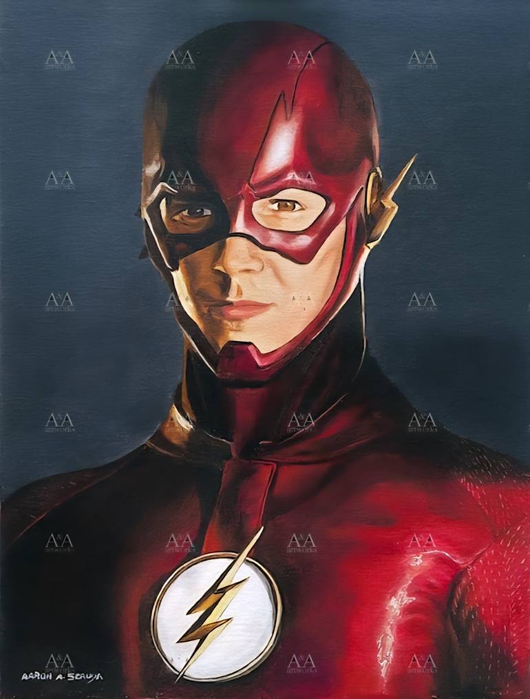 The Flash - Grant Gustin (2) Painting by Aaron Seruya | Saatchi Art