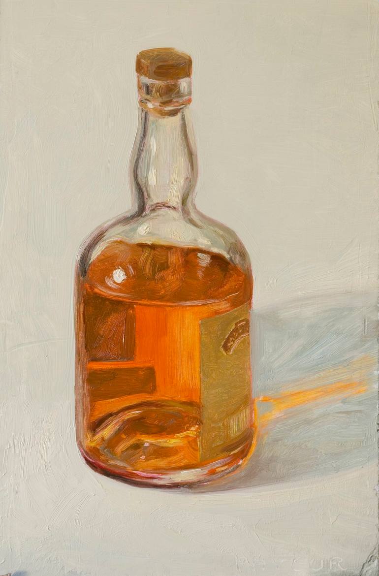 modern still life of a bottle of rum Painting by olivier payeur ...