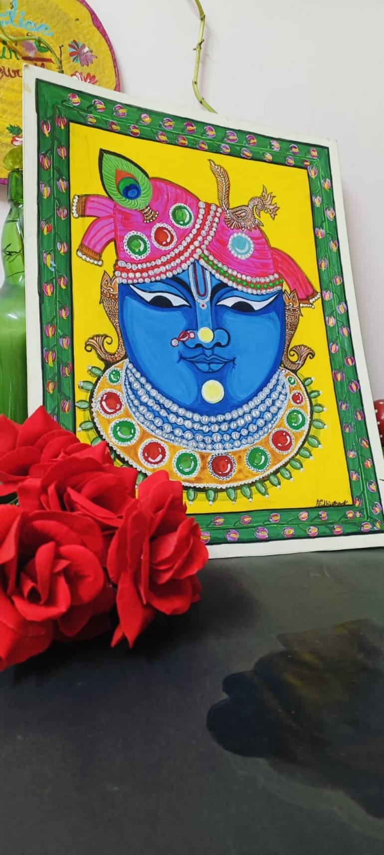 Shri Nath Ji – Sacred Pichwai Blessings Painting by Nidhi Jha | Saatchi Art
