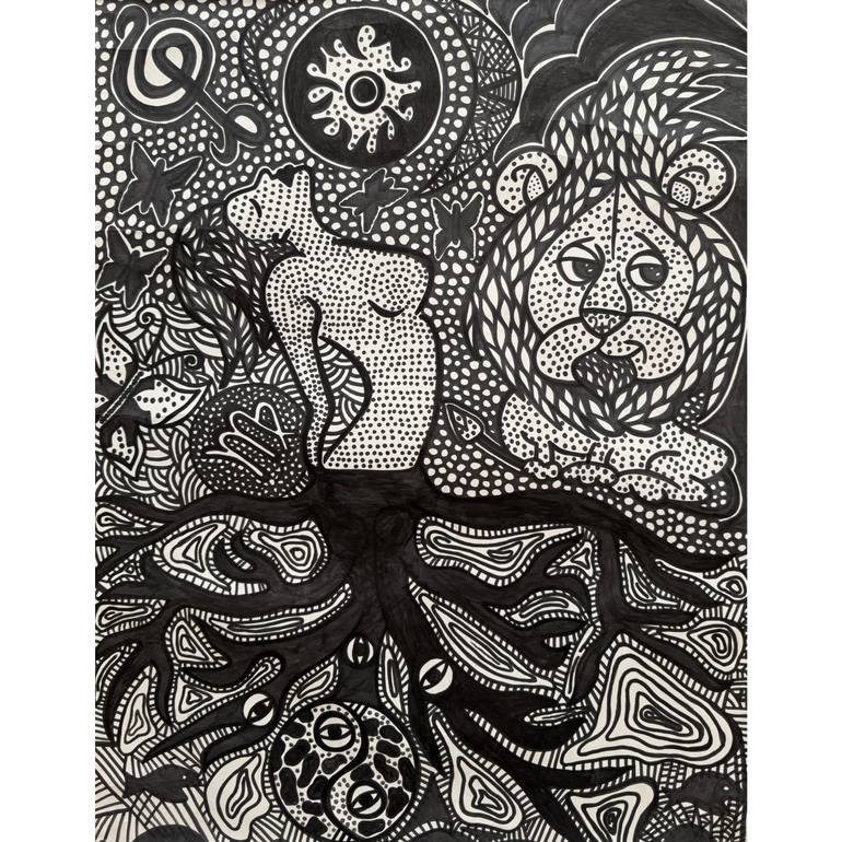 Rooted Consciousness Drawing by Banu Gulmammadova | Saatchi Art
