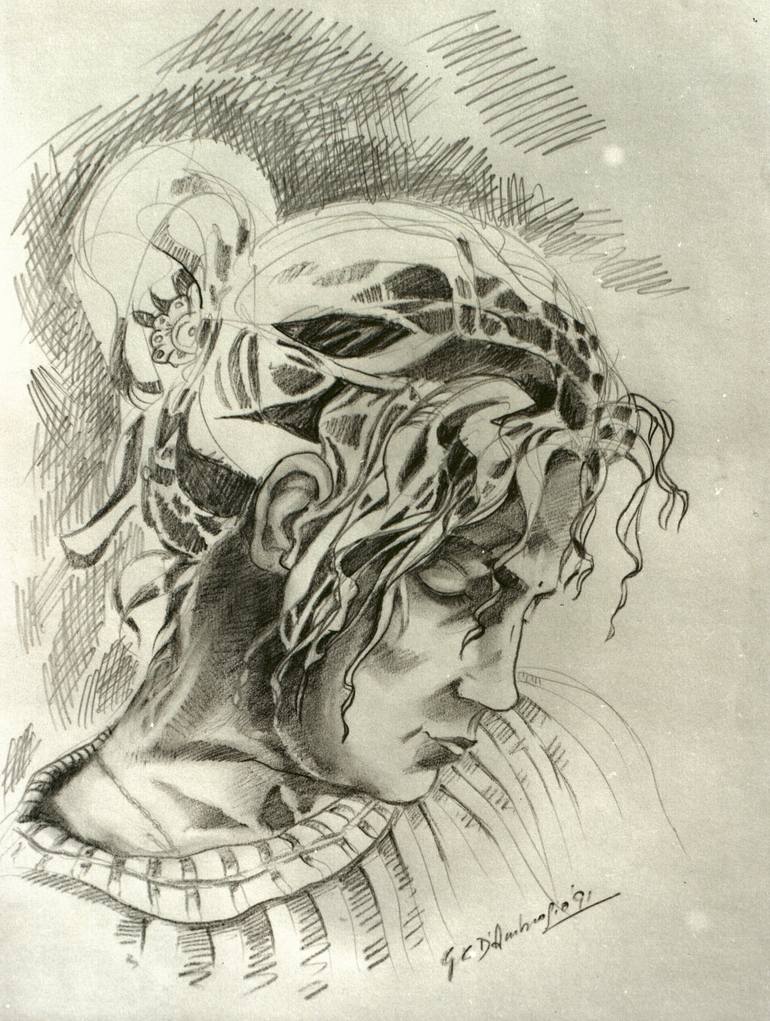 Emmanuelle Drawing by Giancarlo D'Ambrosio | Saatchi Art