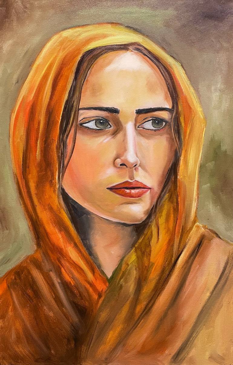 Lady In Thought Painting by Aisha Haider | Saatchi Art