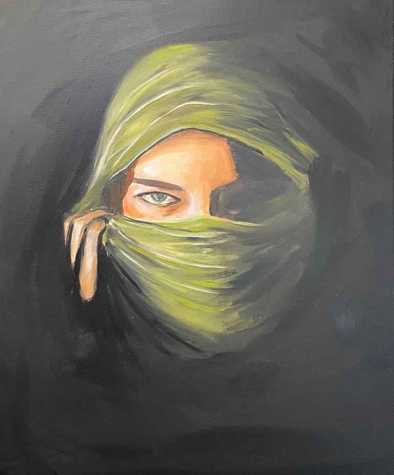 The Olive Veil Painting by Aisha Haider | Saatchi Art
