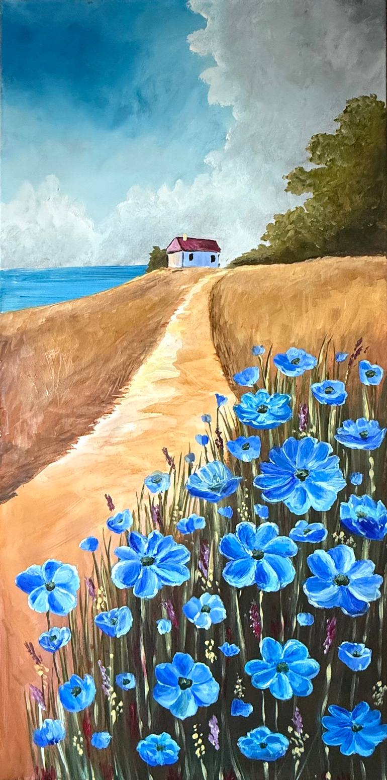 Peaceful Horizon Painting by Aisha Haider | Saatchi Art