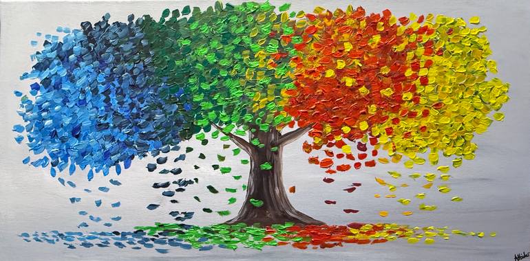 Tree Of Colours Painting by Aisha Haider | Saatchi Art