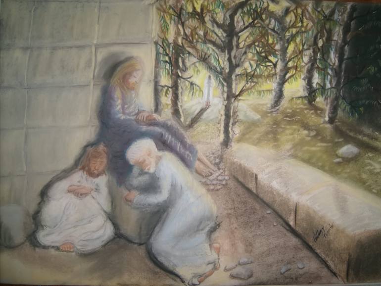 Night before the Crucifixion. Drawing by Gilbertlouise Harris | Saatchi Art