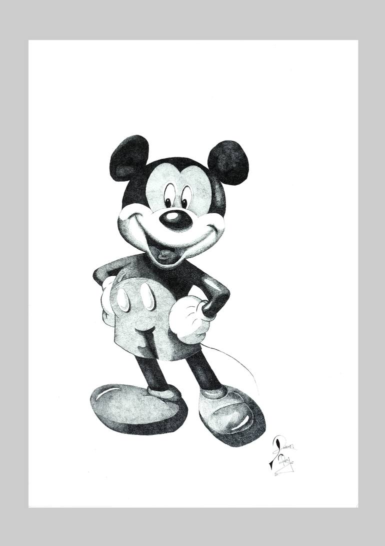 Micky mouse (Pointillism art.dot art) Drawing by Radoan Rony | Saatchi Art