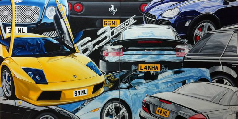 'Nilesh Cars' Painting by Jonathan Sparrow | Saatchi Art