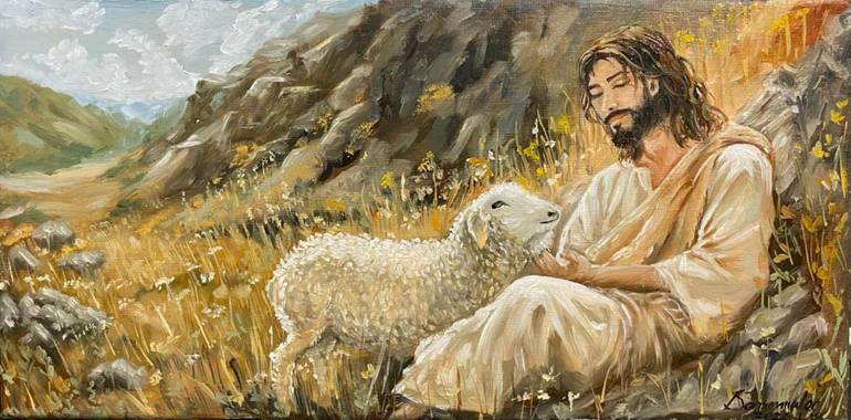 The Good Shepherd Painting by Nadeesha Samanmalee | Saatchi Art