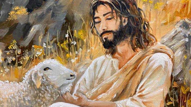 The Good Shepherd Painting by Nadeesha Samanmalee | Saatchi Art