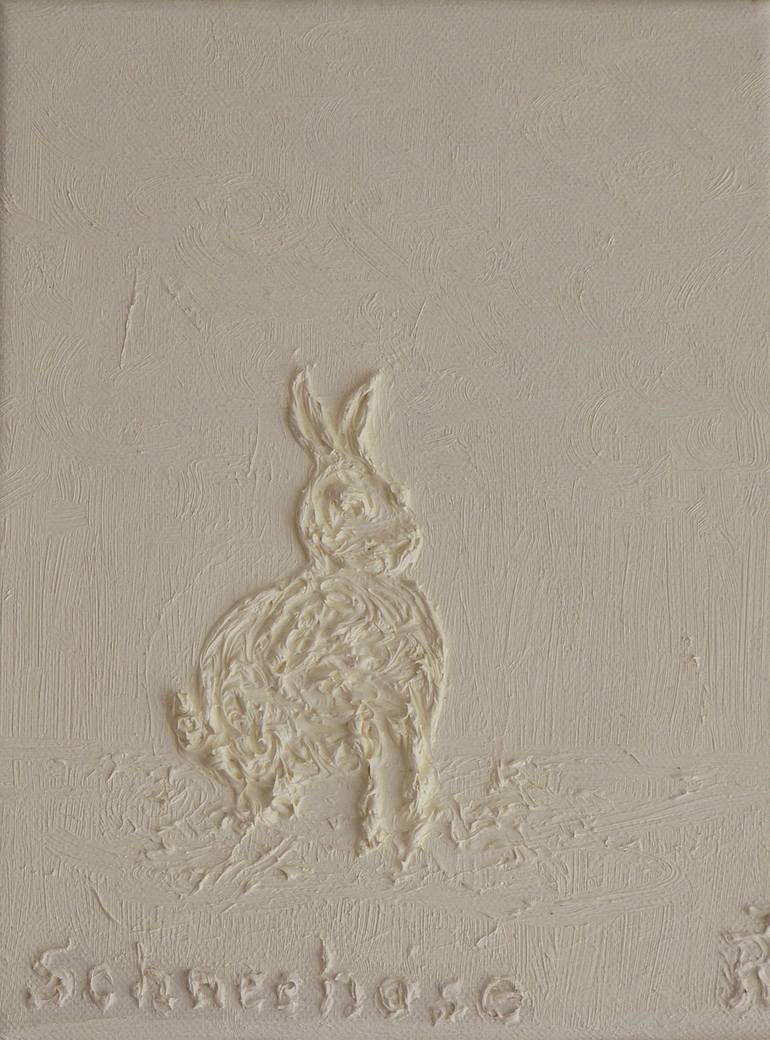 Snow Rabbit - White Series Painting by RRR T R I P P L E - R | Saatchi Art