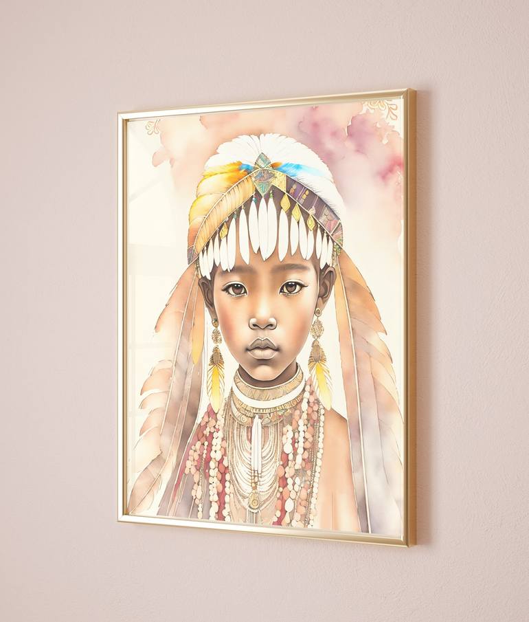 Native African Child Drawing - Watercolour - Mixed Media Painting by ...