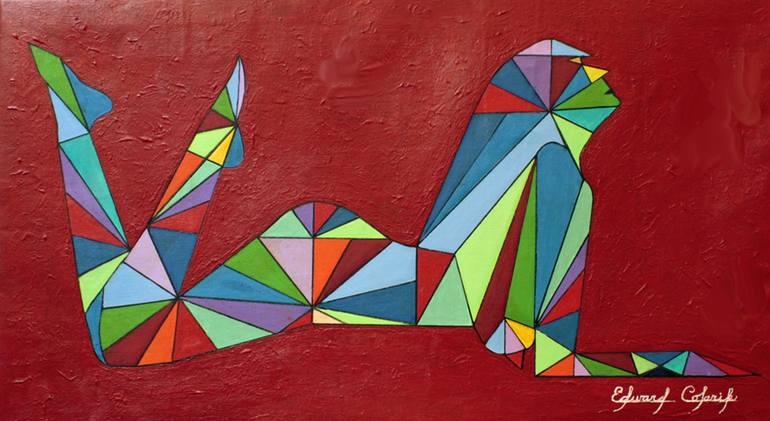 Triangle Lady Painting by Edward Colarik | Saatchi Art