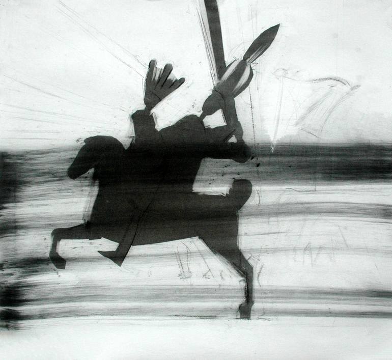 Horse and Rider Drawing by Ilmi Gutzeit Mathiesen | Saatchi Art