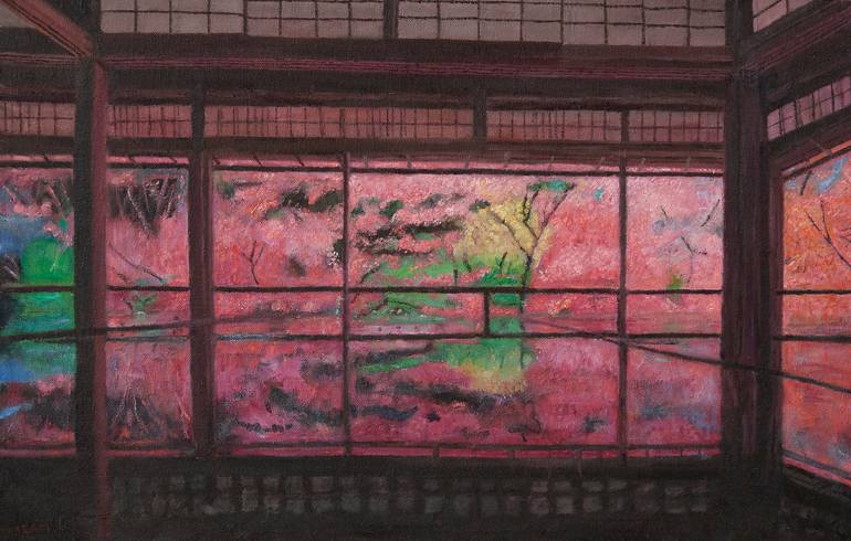 Japanese Autumn Garden Painting by Masami Iida | Saatchi Art