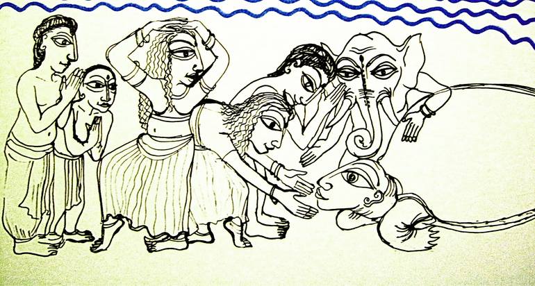 Simpleton is welcome to join Drawing by Marina Novikova | Saatchi Art