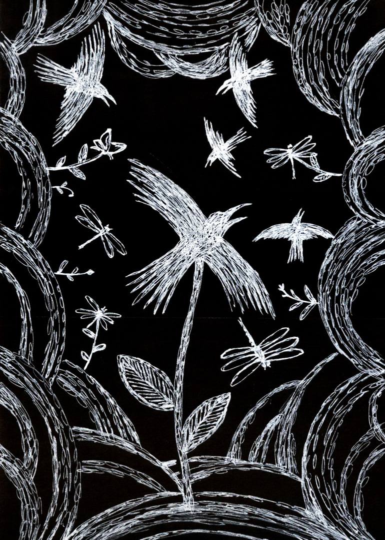 Life is everywhere Drawing by Marina Novikova | Saatchi Art