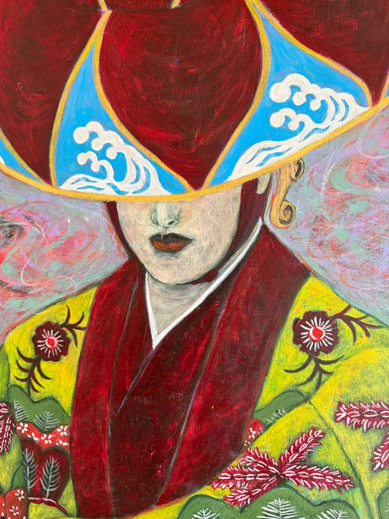 Secret Beneath the Hanagasa I Painting by Hitomi Mitarai | Saatchi Art