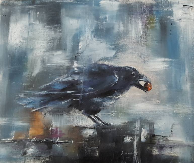 The Crow 2 Painting by Ruth Lingelbach | Saatchi Art