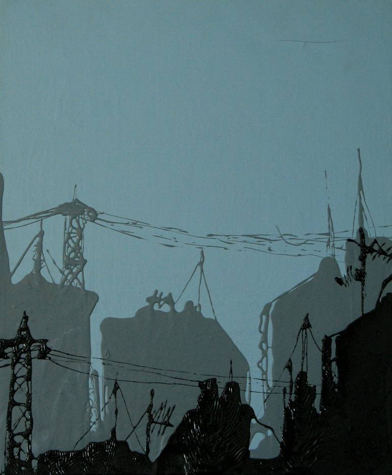 Grey City Painting by guez Or | Saatchi Art