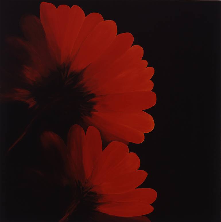 Red Flowers Painting by Barry Grose | Saatchi Art