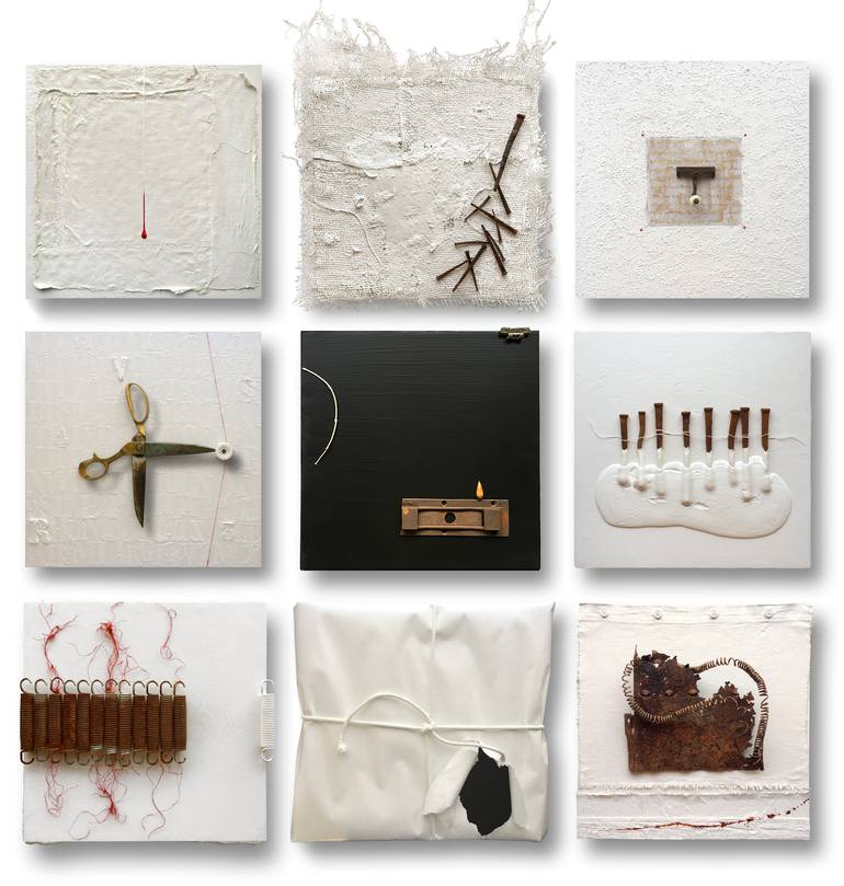 9 White Koans Collage by Carlos Grasso | Saatchi Art