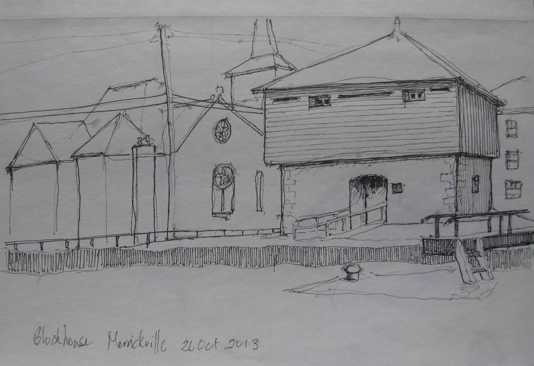 Blockhouse at Merrickville, Ontario Drawing by Wayne Leus | Saatchi Art