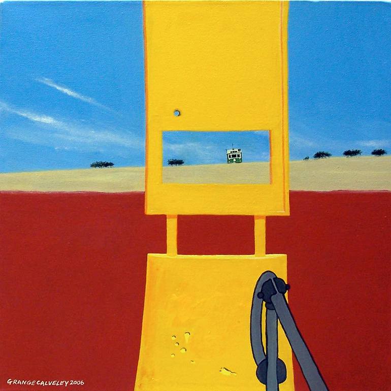 Ned Kelly waiting for the Melbourne tram. Painting by Grange Calveley ...